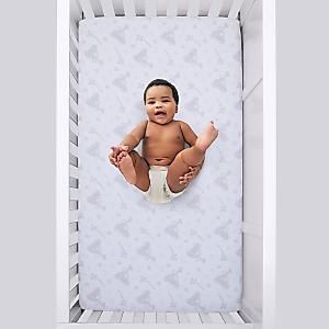 NoJo Little Love Jungle Ride Grey, White and Tan, Monkey, Giraffe and Lion 3 Piece Nursery Crib Bedding Set - Comforter, Fitted Crib Sheet, and Crib Skirt