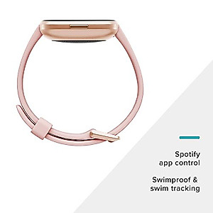 Fitbit Versa 2 Health & Fitness Smartwatch with Heart Rate, Music, Alexa Built-in, Sleep & Swim Tracking, Petal/Copper Rose, One Size (S & L Bands Included) (Renewed)