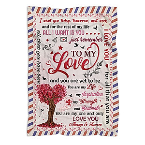 MUCHNEE Couple Fleece Blankets for Him Her, Wife Blanket for Valentine's Day, Anniversary Wedding Gifts for Wife Husband, Couple Blanket, to My Wife Blanket, Romantic Gifts for Couples Newlyweds