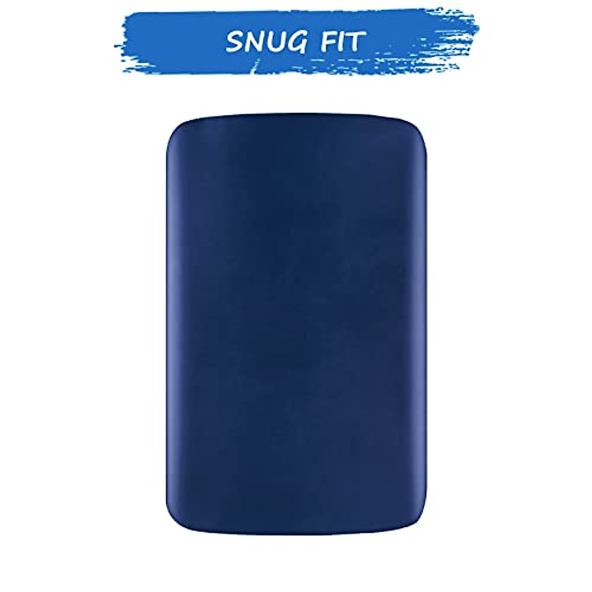 Satin Pack and Play Playard Sheet, Soft & Silky Mini Crib Mattress Cover (39"x27"x5") for Boys and Girls, Great for Baby Hair and Skin, Navy