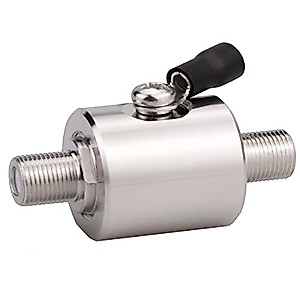 Whisary F Type Lightning arrestor Female to Female 75 ohm Cellular 2G 3G 4G LTE CATV Satellite with 90V Gas Tube Coaxial Lightning Aresster 