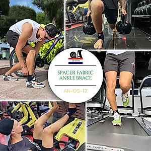 IRUFA, AN-OS-12,3D Breathable Patented Spacer Fabric Adjustable Athletics Achillies Tendon Ankle Wrap, Plantar Fasciitis, Pain Relief for Sprains, Strains, Arthritis and Torn Tendons