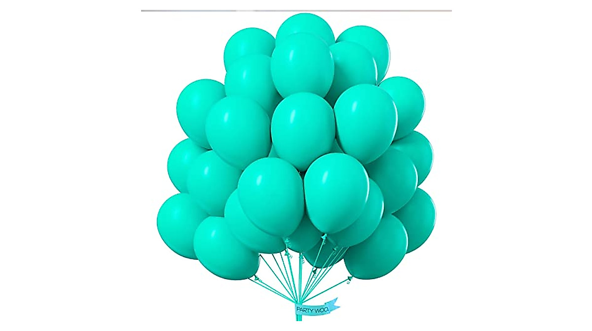 PartyWoo 50 Teal Balloons for Celebrations