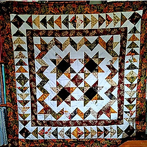 Material maven Easy Quilt Kit Autumn Radiance Beautiful Radiance Fabrics by Benartex Full Size, Aqua/Purples