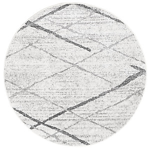 nuLOOM 6 Round Thigpen Contemporary Area Rug, Grey, Abstract Lines, Non-Slip Backing, Stain Resistant, For Bedroom, Dining Room, Living Room, Hallway, Office, Kitchen, Entryway