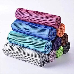 YTYZC 2pcs Towels Cold Washcloth Running Football Basketball Cooling Ice Beach Men and Women Gym Club Yoga Sports (Color : Light Gray, Size : 30x100cm)