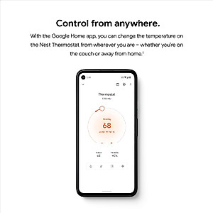 Google Nest Thermostat - Smart Thermostat for Home - Programmable Wifi Thermostat - Sand (Renewed)