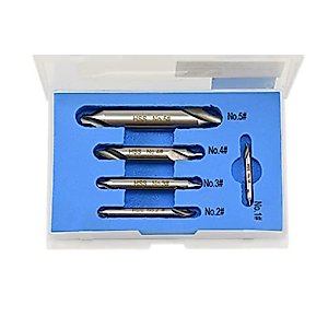 Shars 5 Pcs Center Drill & Countersink Bit Tooling Set #1-5, 60° HSS 404-1358 P{