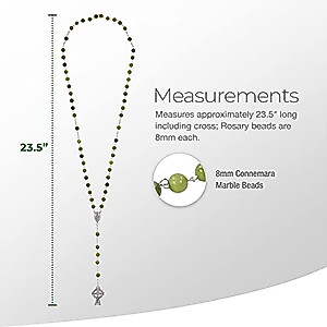 Biddy Murphy Connemara Marble Celtic Cross Rosary Beads Handcrafted in Ireland