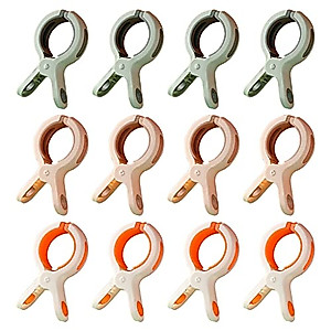 TJLSS 12pcs Practical Storage Multipurpose Clothes Peg Non Slip Reusable Heavy Laundry Spring Loaded Large (Color : Orange, Size : One Size)