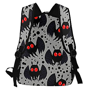 Mothman Silver Night Backpack Large Capacity School Book Bag Laptop Backpacks Lightweight Travel Bookbag Adult Daypack