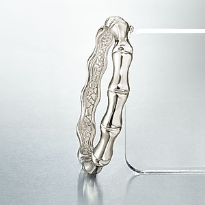 Ross-Simons Italian Sterling Silver Bamboo-Style Bangle Bracelet. 8 inches