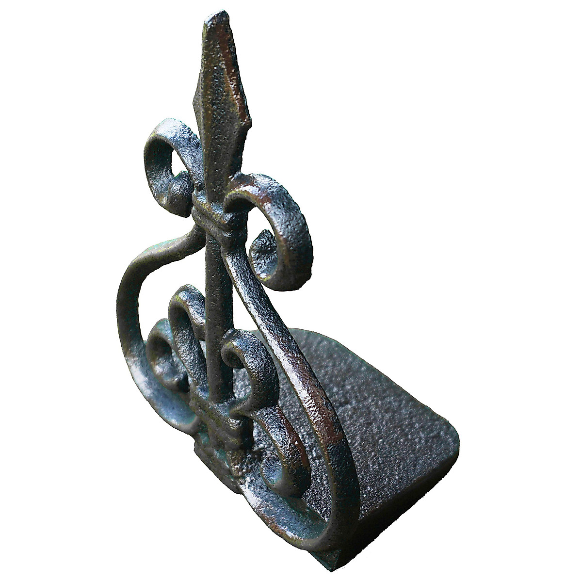 Lulu Decor, Cast Iron Fleur De Lis Door Stop, Door Stopper (LB15BK1)