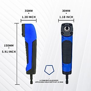 Right Angle Drill Attachment, 90 Degree Drill Adapter, Screwdriver Socket Adapter, Drill Bit Corner Adapter for Most Electric Drills, Socket Wrenches, Perfect for Driving Screws in Tight Spaces(Blue）