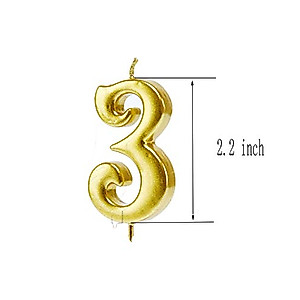 Mart 35th Birthday Candles,Gold Number 35 Cake Topper for Birthday Decorations