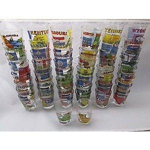 Souvenir Shot Glass 50 States Alabama - AL to Wyoming - WY. (50 shot glass, collection).