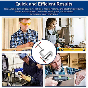 SHANGNIULU Mini Bench Vise - Compact Aluminum Alloy Table Clamp Vice - 360 Rotation - Silver