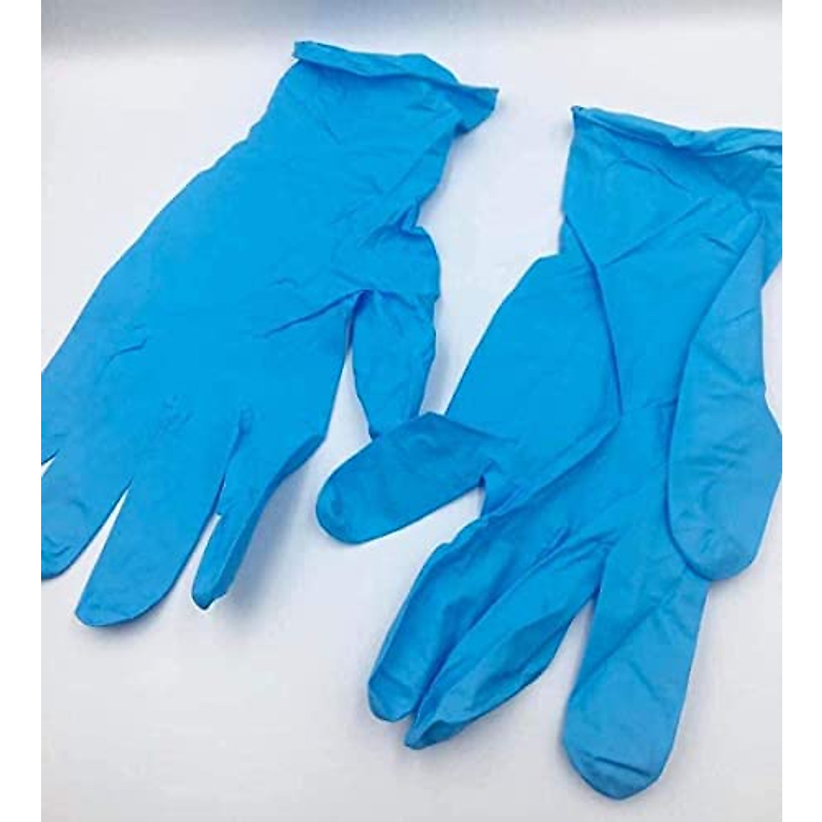 Bebenuvo Viet Glove Ezcare Nitrile Exam Disposable Gloves| 100 Gloves 1 box | 4 Mil 4 grams| Powder-Free (L, Blue)