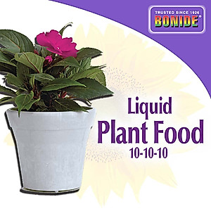 Bonide Houseplant Liquid Plant Food 10-10-10, 8 oz Concentrated Fertilizer for Indoors, Use Every Time You Water