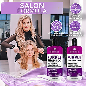Purple Shampoo and Conditioner Set for Platinum Blonde, Silver, Light, Bleached and Grey Hair - Sulfate and Paraben Free Professional Salon Grade Toner (2 x 16.9 fl oz) – for Women and Men