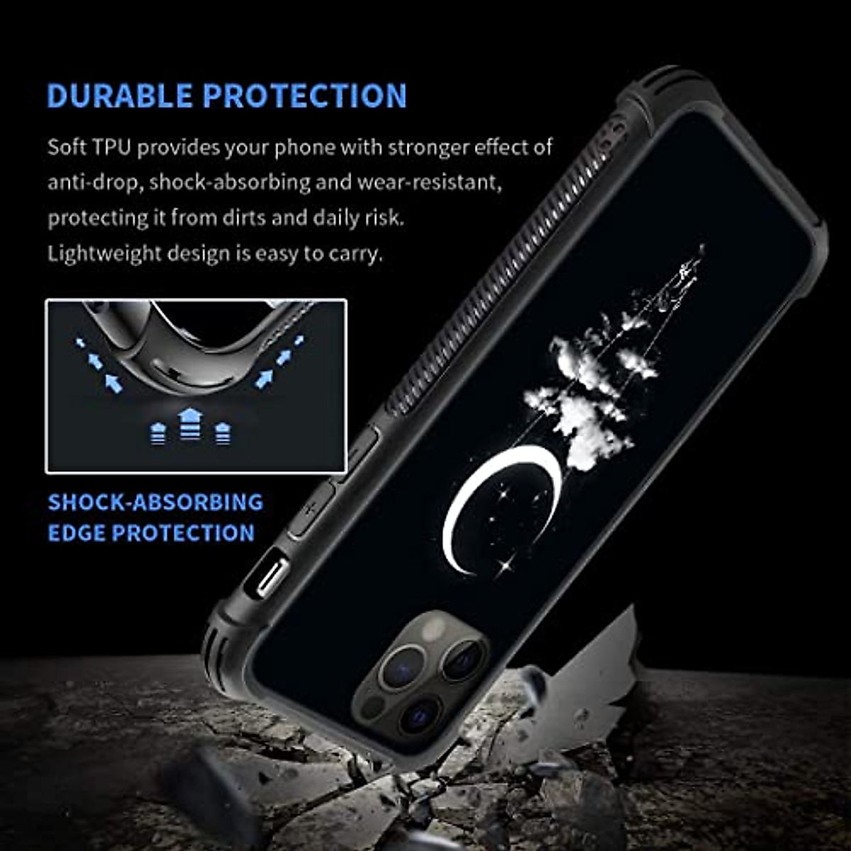 DAIZAG Case Compatible with iPhone 13 Pro Max, Free Girl Under The Moon Case for iPhone 13 Pro Max Cases for Man Woman, Protection Shockproof Scratches Case Cover