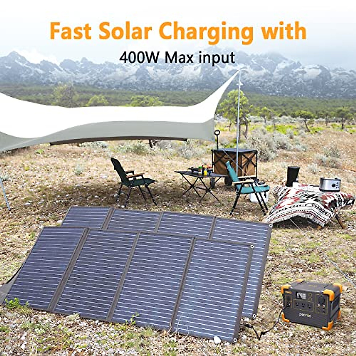 pecron Portable Power Station E1000PRO,1000Wh Solar Powered Generator with 3X120V/1200W AC Outlets PD100W Output Lithium Battery Backup for Outdoor Camping Emergency(Solar Panel Optional)