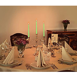 12 Pack Tall Taper Candles - 12 Inch Lime Dripless, Unscented Dinner Candle - Paraffin Wax with Cotton Wicks - 10 Hour Burn Time