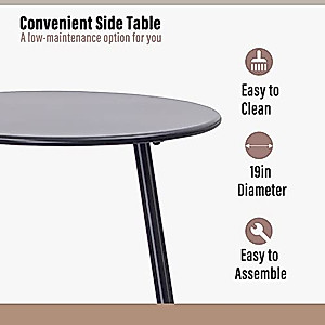 LAUSAINT HOME 3 Piece Patio Bistro Set, Outdoor Wicker Patio Furniture Sets with 2 Wide Chairs and Coffee Table, All-Weather Patio Conversation Set with Diamond Weave Design for Backyard, Balcony