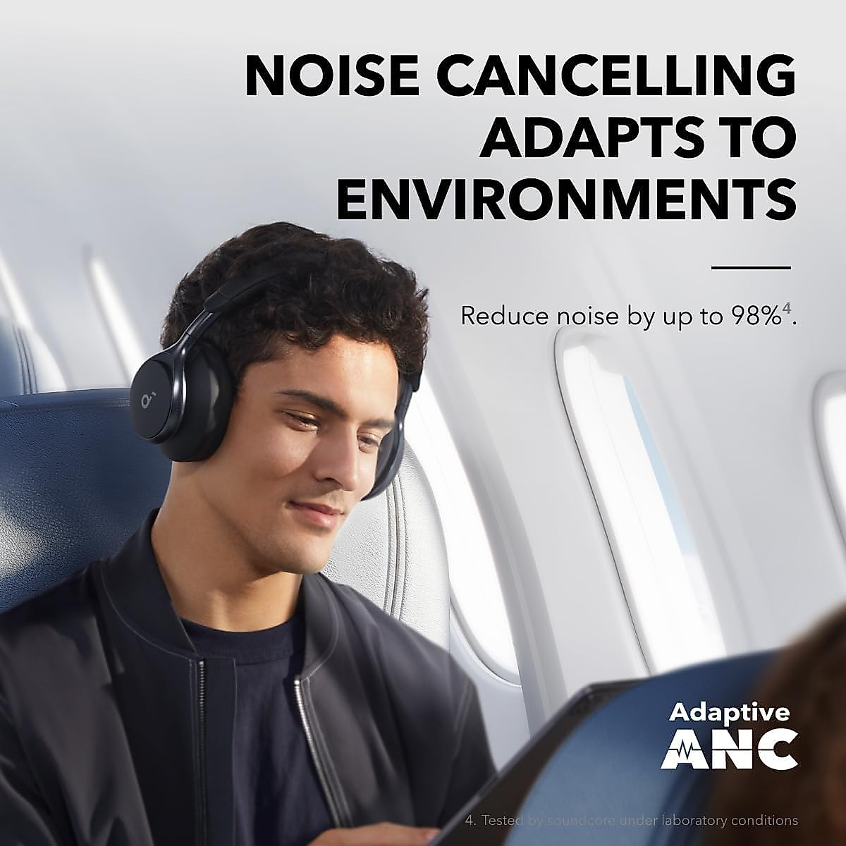 Soundcore by Anker, Space One, Active Noise Cancelling Headphones, 2X Stronger Voice Reduction, 40H ANC Playtime, App Control, LDAC Hi-Res Wireless Audio, Comfortable Fit, Clear Calls (Renewed)