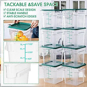 Lallisa 8 Pack 8 Qt Clear Food Storage Container with Handles and Lid Commercial Grade Square Food Storage Containers with Lids Polycarbonate Storage Container for Home Kitchen Restaurant