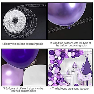 Purple Balloons Garland Kit, 92pcs Lavender Balloons Eggplant Balloons Metallic Purple Balloons Arch Different Sizes 18'' 12'' 10'' 5'' for Women Girls Birthday, Purple Theme Party Decorations