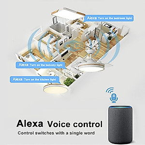 QIACHIP Upgrade Universal WIFI Ceiling Fan ligh Remote Control Kit, Wireless Fan Speed Lamp Controller with Timing Compatiple for Alexa, Google Home, Phone,Voice Control