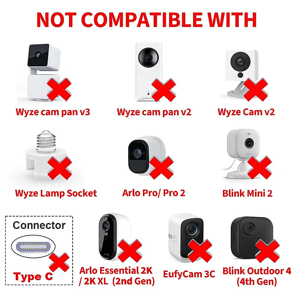 DIANMU 2Pack 20FT Flat Power Extension Cable for Wyze Cam v4/v3/OG/v3 Pro, Blink Mini, Kasa Indoor, Blink Mini Pan, SimpliSafe, Charging Power Cord for Security Camera (Not for WyzePan v3, Not Type-C)