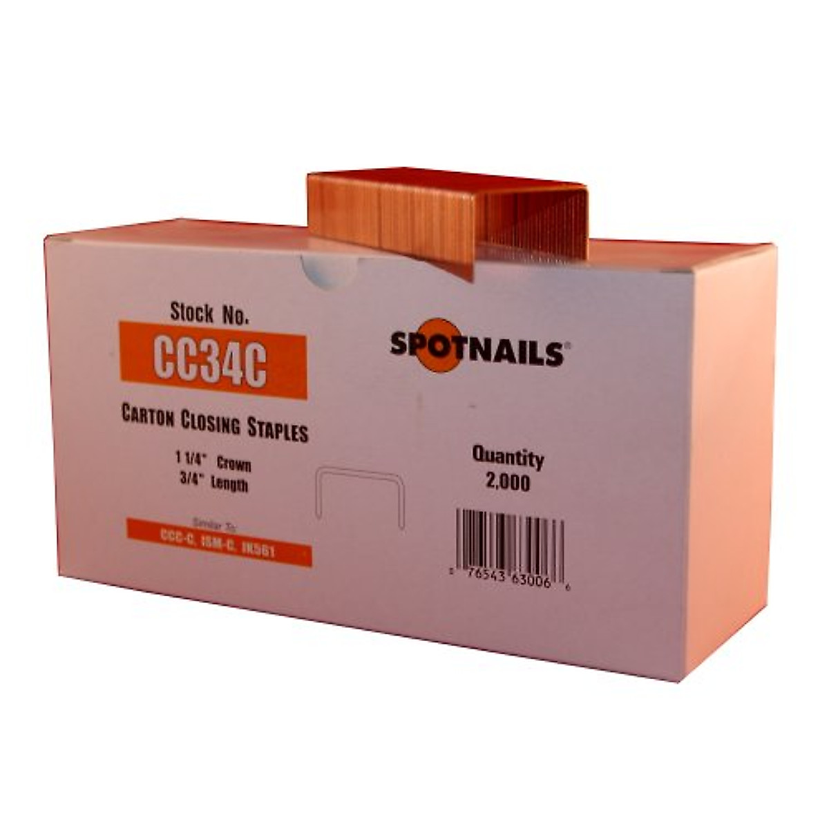 Spot Nails CC34C 1-1/4-Inch Crown 3/4-Inch Leg Carton Closing Staple (Quantity 2000)