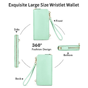 nuoku Wallet for Women Credit Card Holder Cell Phone Purse Sofa PU Leather Wallet with RFID Blocking Clutch Wristlet