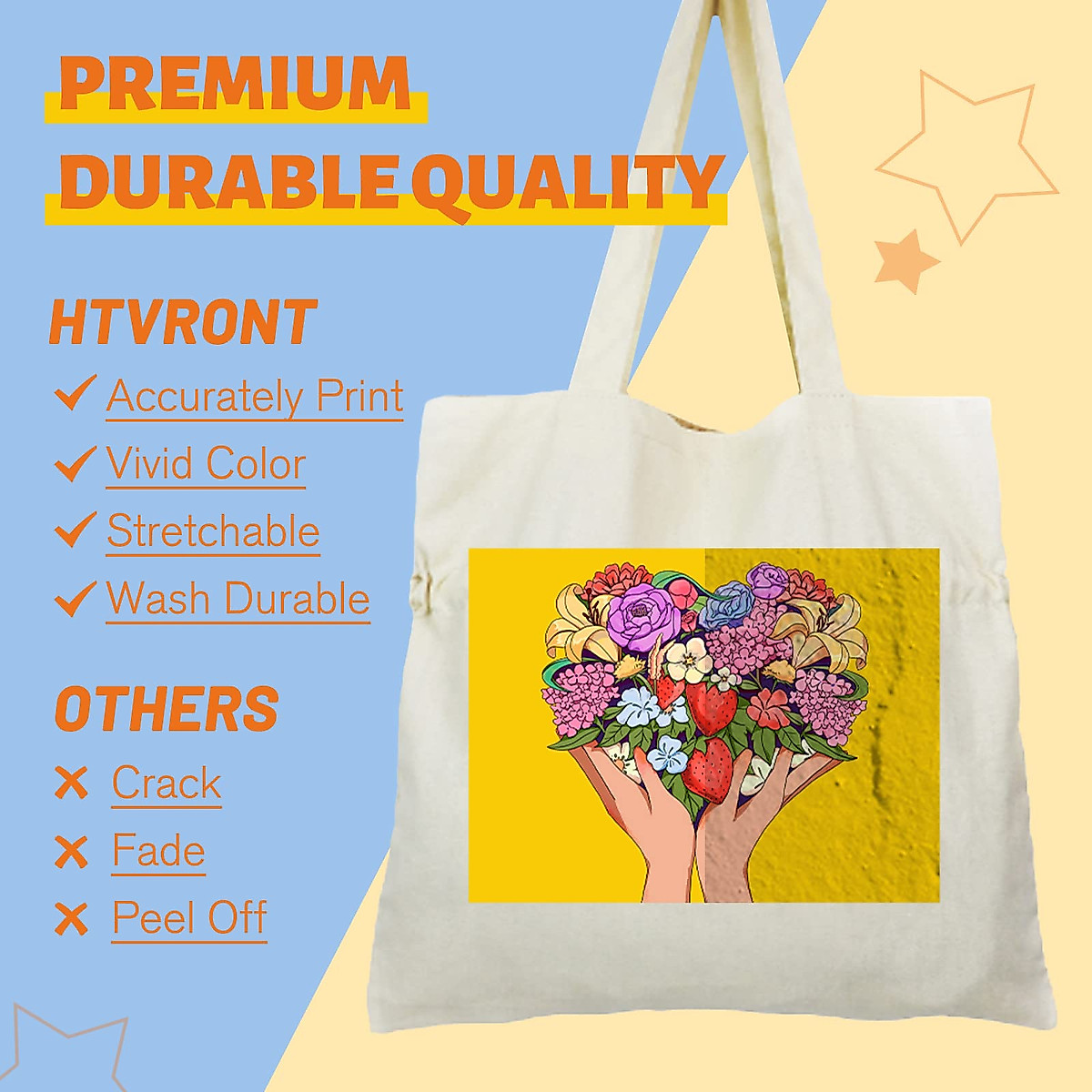 HTVRONT Heat Transfer Paper for T Shirts - 20 Pack Mixed Light & Dark Iron on Transfer Paper,8.5" x 11" Printable Heat Transfer Vinyl for Inkjet Printer, Durable & Easy to Use