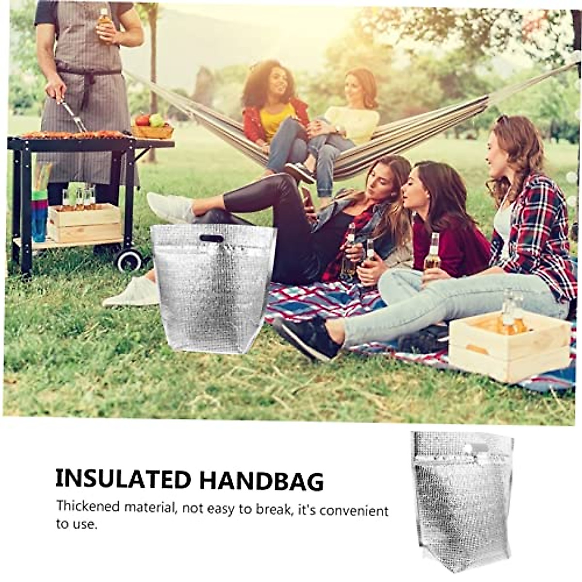 ULTECHNOVO Food Bag 12 Pcs Self-sealing Thermal Bag Organizer Tote Bag Zippered Tote Food Insulation Pouch Thermal Box Liners Heat Insulated Bag Baking Take-out Food Thermal Bag