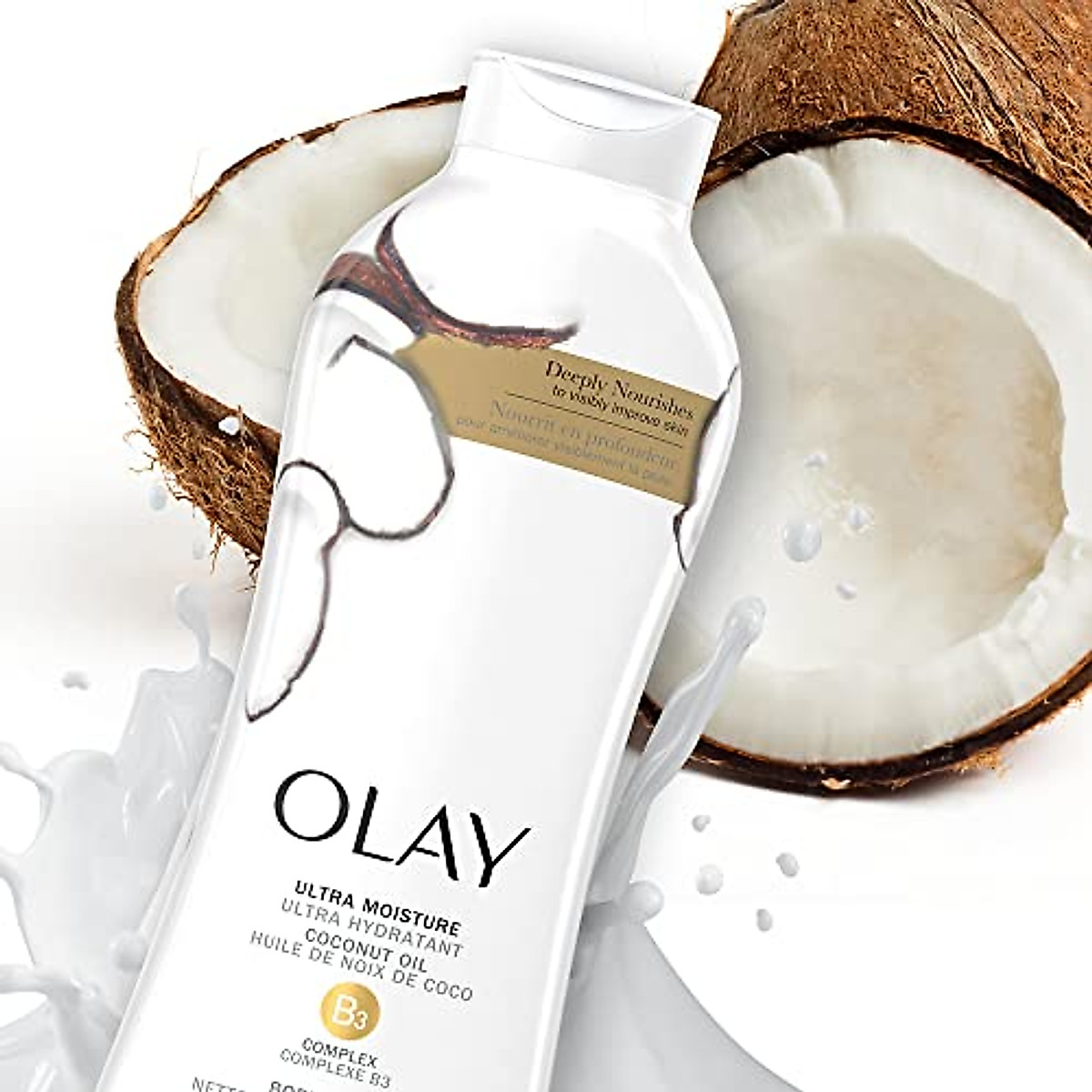 Olay Ultra Moisture Coconut Oasis Body Wash, for Smooth and Healthy Looking Skin, 22 Fl Oz (Pack of 4)