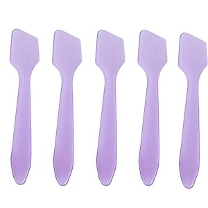 100pcs Plastic Spatulas Cosmetic Scoop Stick Spatula Applicator Tool for Mixing and DIY Mask Facial Cream Makeup Skin Care Products 3.2" Reusable (Purple)
