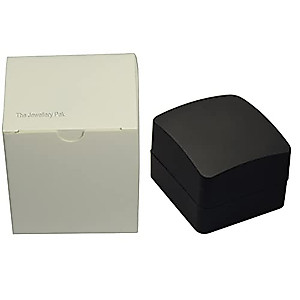 LED Black Ring Box for Proposal, Wedding, Engagement, Birthday, Valentine' Day, Mother's Day, Father's Day, Christmas...Luxury Arc Shaped Top Design LED Ring Jewelry Gift Box with Light for Men for Women for Girls Box Dimension 2.28〞(W)*2.48〞(D)*1.65〞(