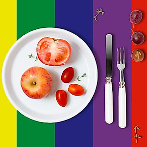 DYLIVeS 4 Pack Rainbow Tablecloth, Carnival Pride Tablecloth Disposable Plastic Rectangle Rainbow Tablecover for Holiday Pride Party Anniversary Birthday Party Decoration Supplies, 54 x 108 Inch