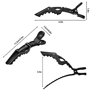 Rat Tail Comb Parting Combs for Braiding Hair Carbon Styling Comb Steel Pin Carbon Fiber Heat Resistant Teasing Combs Barber Combs with 3 Pieces Plastic Styling Hair Clips for Hair Stylist (Black)