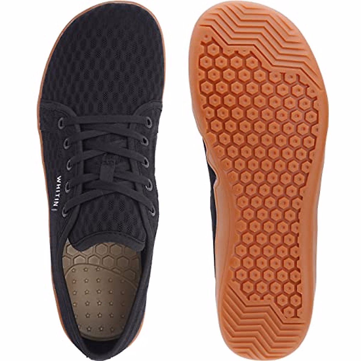 WHITIN Men's Water Shoes Quick Dry Aqua Minimalist Barefoot Sneakers Size 10.5-11 Minimus Beach Swim River Trail Hiking Kayak Fishing Black Gum 44