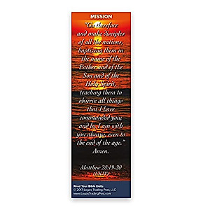Christian Bookmark with Bible Verse, Pack of 25, Mission Themed, Go Therefore and Make Disciples of All the Nations, Matthew 28:19-20
