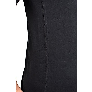 SHEEP RUN Men 100% Merino Wool Shirt Lightweight Short Sleeve Crew Sports (M, Black)