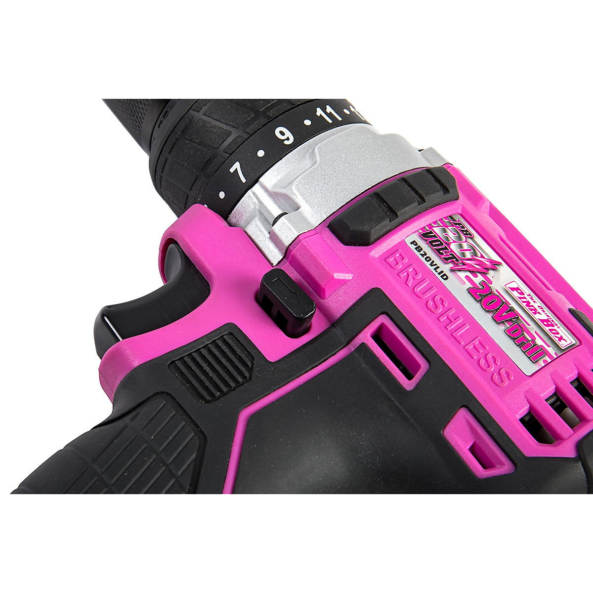 The Original Pink Box 20-Volt Lithium-Ion 1⁄2-Inch Keyless Chuck Brushless Cordless Drill With 2Ah Battery, Pink
