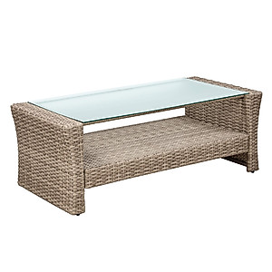 Merax Gray 4 Piece Outdoor Conversation Rattan Wicker Furniture Sectional Sofa Set with Ottoman Cushions