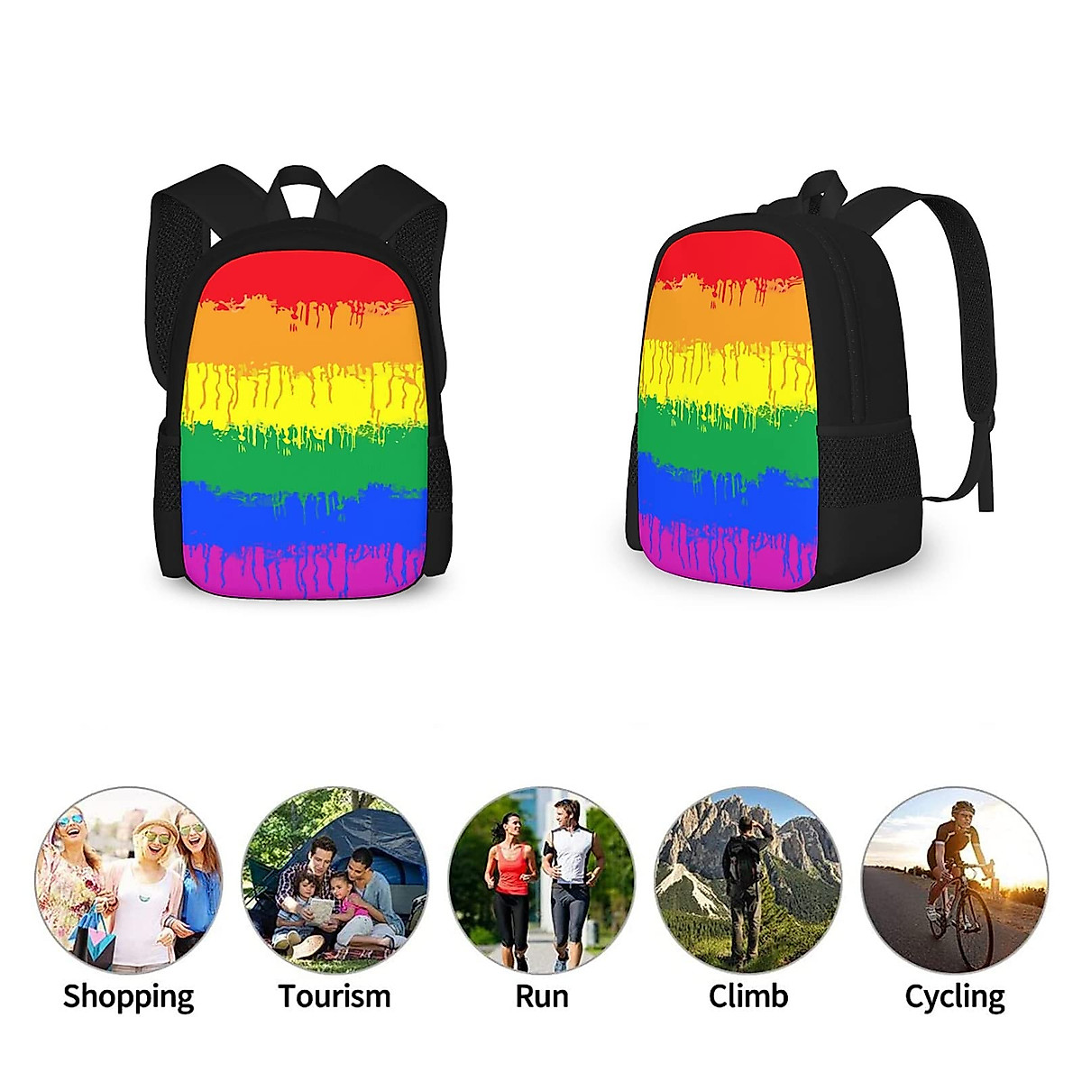 AMRANDOM Stylish Travel Backpack, Wrestling USA Patriotic American Flag, Water Resistant Hiking Backpack Casual Daypacks for Men Women, Fits 15 Inch Laptop Notebook