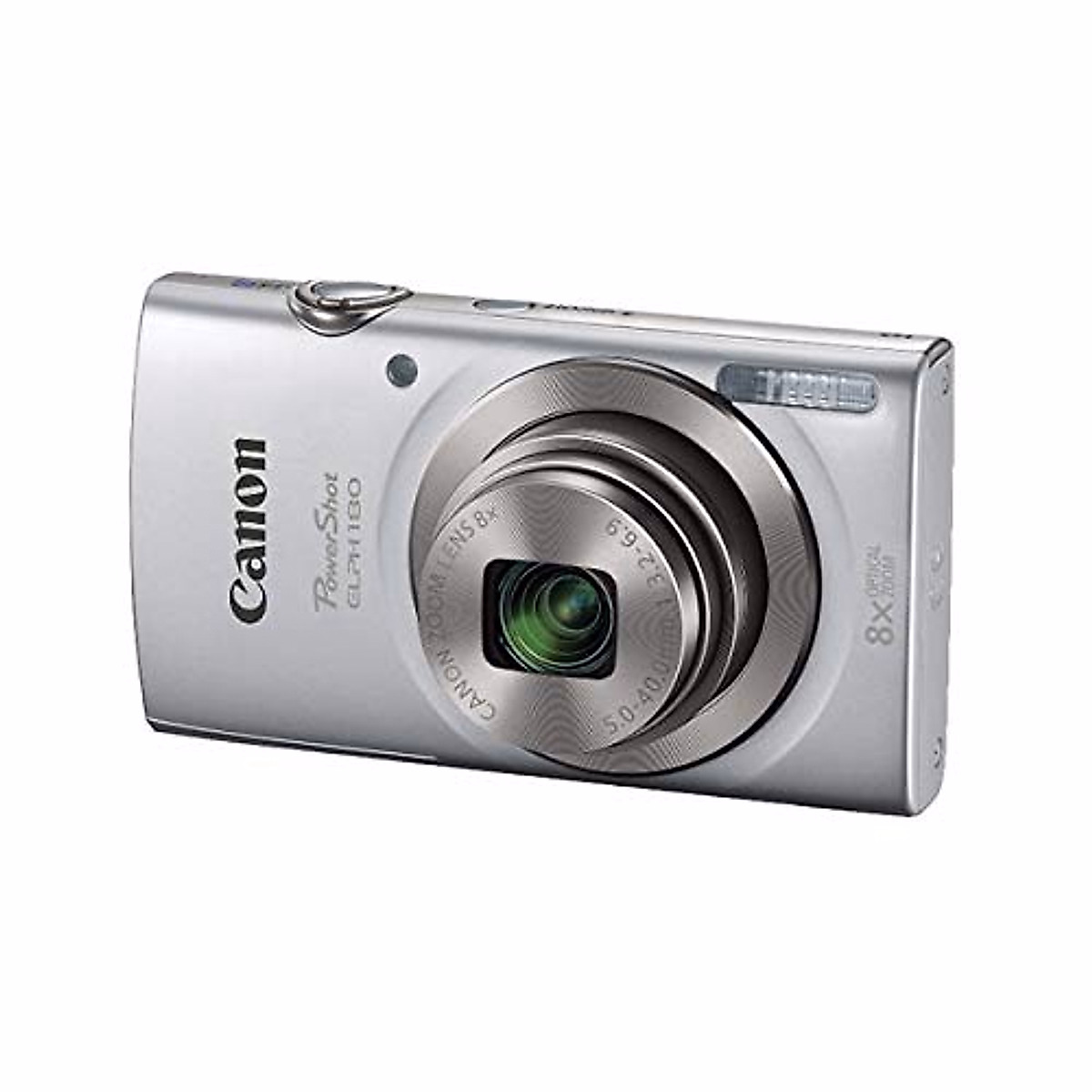 Canon PowerShot ELPH 180 Digital Camera w/Image Stabilization and Smart AUTO Mode (Silver), 0.90in. x 3.70in. x 2.10in. - 1093C001