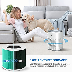 HY1800 Replacement Filt-er Compatible with MORENTO/Loytio/AYAFATO/IOIOW Air Purifi-er, H13 Ture HEPA HY1800 Filt-er (2 Pack)